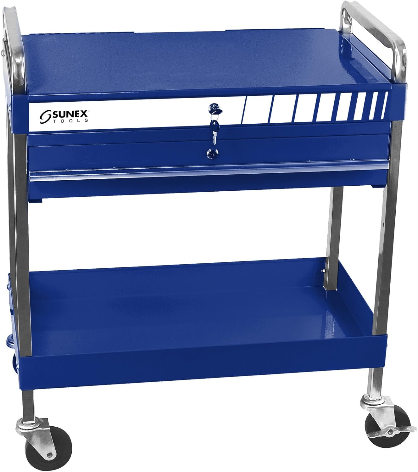 Sunex 8013ABL Service Cart with Locking Top and Drawer, Blue – CBM Tools