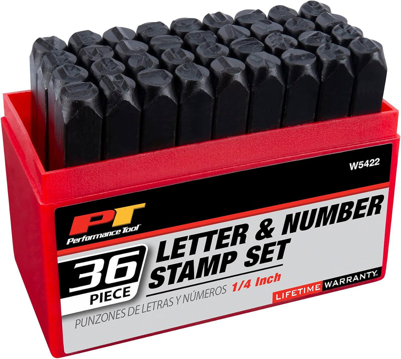 Performance Tool W5422 36-Piece Steel Letter/Number Stamping Set for I ...