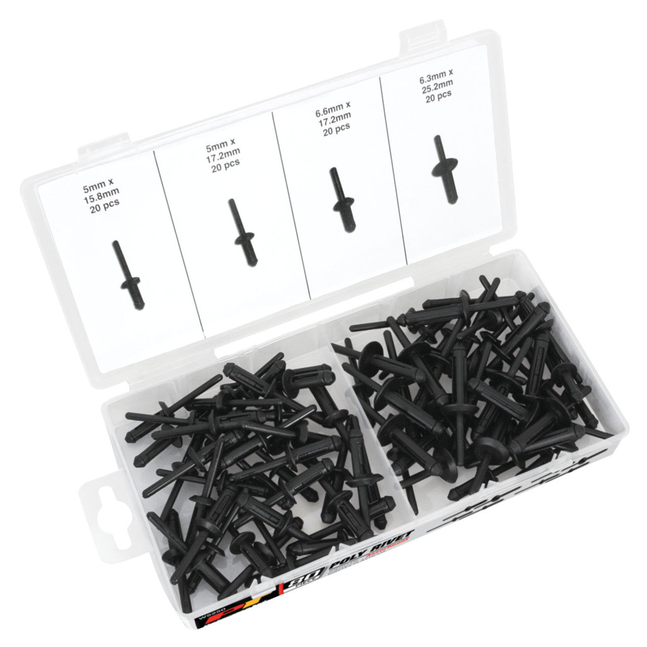 Performance Tool W5250 Poly Rivet Assortment 80 pc – CBM Tools