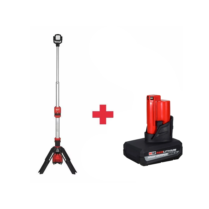 Milwaukee 2132-20 ROCKET LED Stand Work Light M12 Lithium-Ion Cordless ...