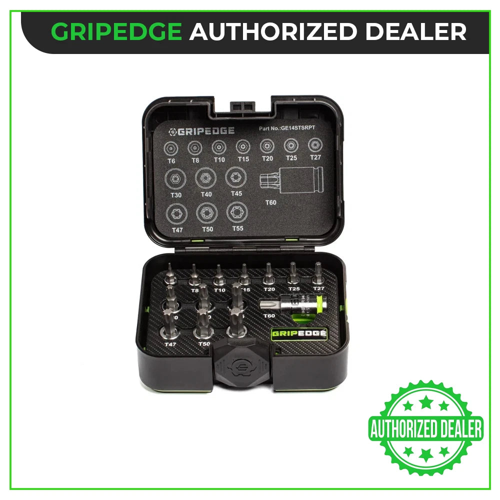 GripEdge Tools GE14STSRPT RPT TORX SET Star Sockets T6 to T60 bits 14 ...